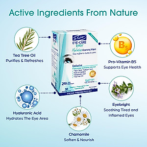 Dr. Fischer Tea Tree Eyelid Wipes: Hypoallergenic Eye Wipes for Dry, Red, Allergy Eyes. Long-Lasting Relief for Computer Vision & Tired Eyes. Effective Makeup Remover for Sensitive Skin.