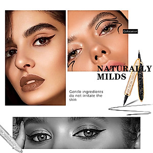 NewBang 3 Pcs Liquid Eyeliner Pen, Upgraded Self-adhesive Long-Lasting Waterproof Eyelash Glue Pen, Non Magnetic, No Blooming Quick Drying Eye Liner for Wear Normal False Eyelashes(Black , Brown