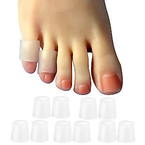 Hoogoo 10 Pack Pinky Toe Sleeves Protectors, Toe Covers, Protect Toe from Rubbing, Ingrown Toenails, Corns, Blisters, Hammer Toes and Other Painful Problems