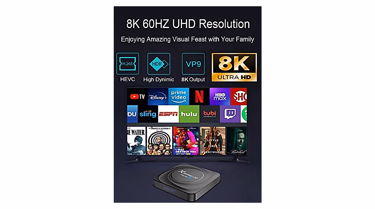 RUPA 8K Android TV Box: Android 11, 4GB RAM, 32GB ROM