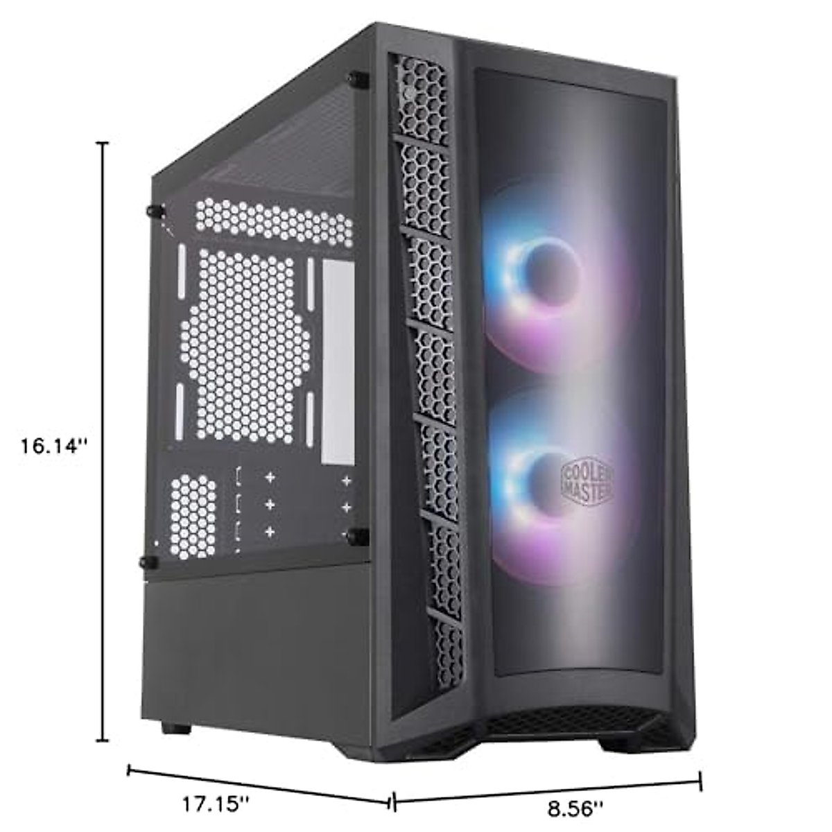 Cooler Master MasterBox MB320L ARGB Micro-ATX with Dual ARGB Fans, DarkMirror Front Panel, Mesh Front Intake Vents, Tempered Glass Side Panel & ARGB Lighting System