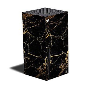 MightySkins Skin Compatible with Xbox Series X - Black Gold Marble | Protective, Durable, and Unique Vinyl Decal wrap Cover | Easy to Apply and Change Styles | Made in The USA