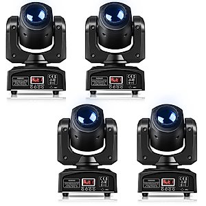 U`King LED Moving Head Light, 25W Moving Head DJ Lights with 7 GOBO 7 Color and Open White Stage Lighting by DMX and Sound Activated Spotlight for Parties Wedding Church Live Show KTV Club (Set of 4)
