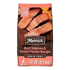 Merrick Premium Grain Free Dry Adult Dog Food, Wholesome And Natural Kibble With Real Salmon And Sweet Potato - 10.0 lb. Bag