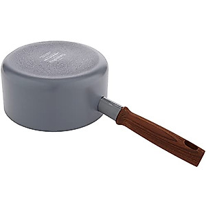 GreenPan Mayflower Pro Hard Anodized Healthy Ceramic Nonstick, 2QT Saucepan Pot with Lid, Vintage Wood Handle, PFAS-Free, Induction, Charcoal Gray
