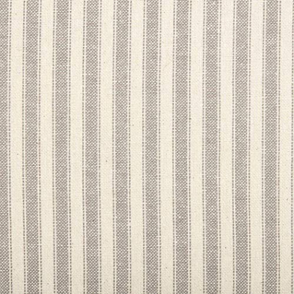 VHC Brands Grace Ticking Striped Textured Cotton Farmhouse Bedding Square 18x18 Filled Pillow, Creme White