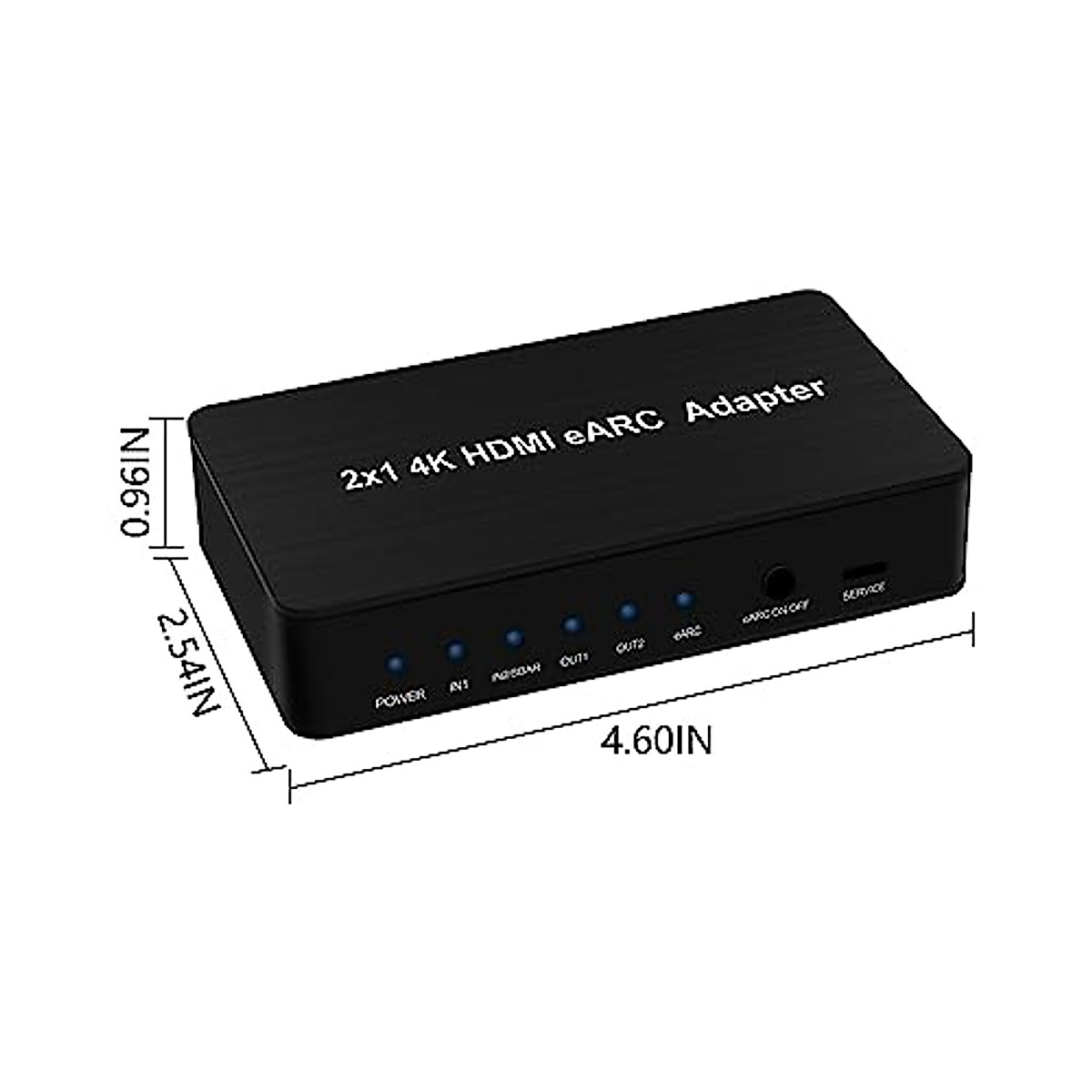 HDMI Switch with eARC Audio Extractor,4K60Hz HDMI Switch 4 in 1 with Audio Out,Supports IR Remote,18Gbps,eARC/ARC,Soundbar,HDCP 2.2,LPCM 7.1,HDR10,Dolby Digital Plus (Black 201EARC)