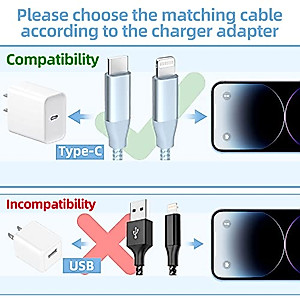 USB C to Lightning Cable 3 Pack 6FT Apple MFi Certified iPhone Charger Fast Charging Type c to Lightning Cable iPhone Fast Charger for iPhone 14 13 12 11 Pro Max Xr Xs 8 and More