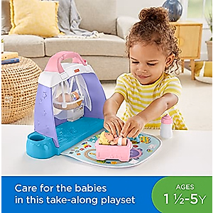 Fisher-Price Little People Cuddle & Play Nursery, portable nursery play set for toddlers and preschool kids up to age 5