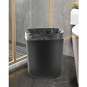 Feisco Small Trash Can for Bathroom with 60 Counts of Trash Bags,2.4 Gallon Bathroom Trash Can Wastebasket Garbage Container Bin for Bathroom Bedroom Kitchen Office (2, Black)