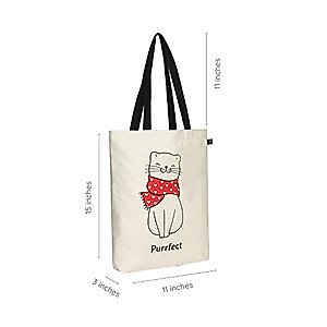 Ecoright Aesthetic Canvas Tote Bag for Women with Zipper, Tote Bag for Beach, Grocery, Travel, Work, Gym, Daily Use