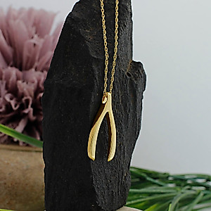 AFFY Wishbone Pendant Necklace in 14K Yellow Gold Over Sterling Silver