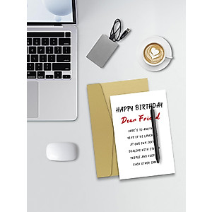 Fumnwoks Greeting Card, Funny Birthday Card for Friend, Premium Quality for Bestie, Gift for Women & Men