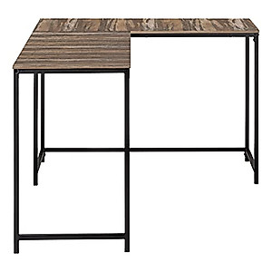 Monarch Specialties 7391 Computer Desk, Home Office, Corner, 58" L, L Shape, Work, Laptop, Metal, Laminate, Contemporary, Modern Desk-58, 58.25" L x 44" W x 30" H, Brown Reclaimed Wood-Look/Black