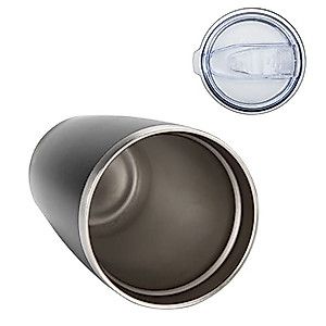 Kmass kmax 4pack 20oz Stainless Steel Vacuum Insulated Travel Cup with Lids and Straws and Cleaning Brush Double Wall Travel mug Coffee Cup Stainless Steel Tumblers for Home, Office (Black)