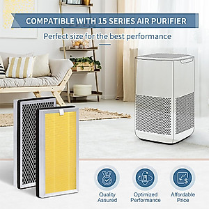 Zouhwaso Pet Care MA Series 15 Replacement Filter compatible with MA Series 15 Air Cleaner pur-ifier, 3-in-1 Composite Filter with Upgrade acti-vated car-bon, H13 True HEPA and Pre-filter, Pack of 6