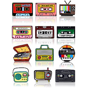 XunYee 12 Pcs Backpack Pins Cute Pins for Men Women Lapel Badges Pins for Jackets Shirts Hat Aesthetic Vintage Brooches Pin(Music Backpack)