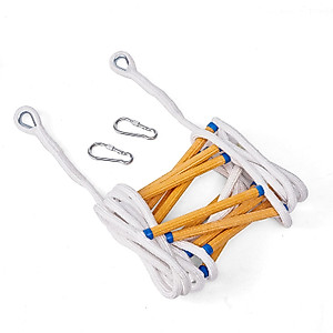 BRETANGME Fire Escape Ladder 2 Story 16FT Emergency Rope Ladders with Carabiners Reusable Fire Ladder Withstand Weight up to 2000 pounds