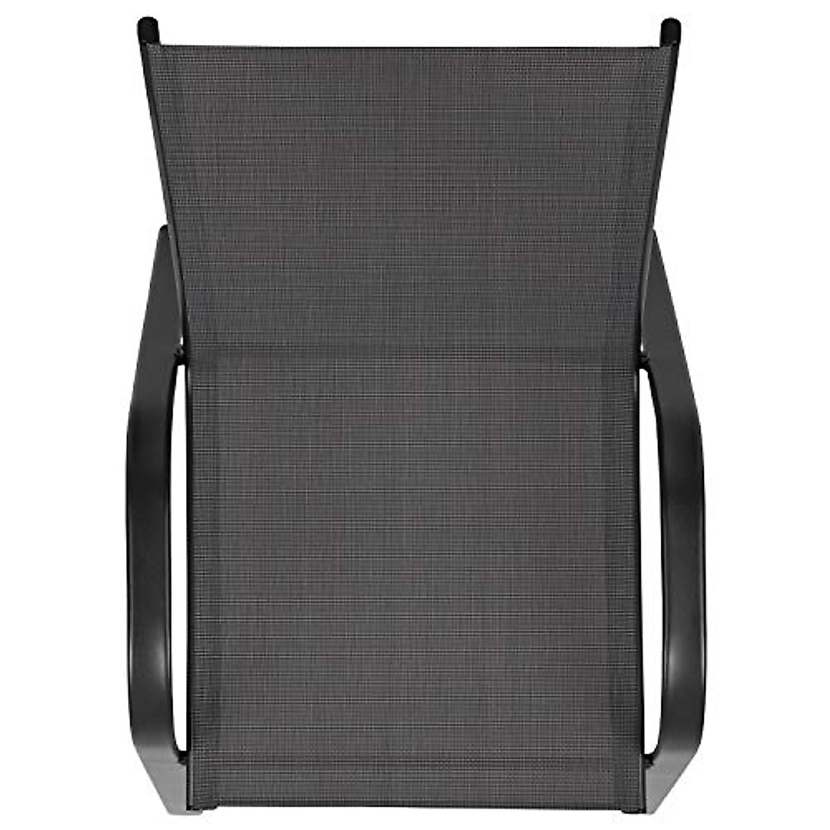 Flash Furniture 5 Pack Brazos Series Black Outdoor Stack Chair with Flex Comfort Material and Metal Frame