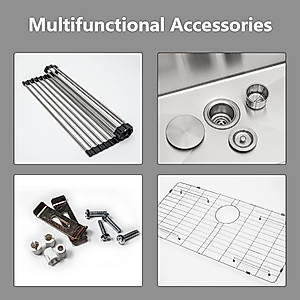 Dcolora 30 Inch Farmhosue Sinks Workstation Stainless Steel Single Bowl Farm Style Sink Farmer Country Apron Front Barn Sink, 30"x21"x10" DC-A7741