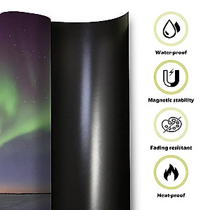 Dishwasher Magnet Cover Active Green Purple Borealis Reflection Shiny Winter ice Road Canada Magnetic Refrigerator Stickers Decorative Appliance Cover Fridge Panels Metal Door Garage 23x26in