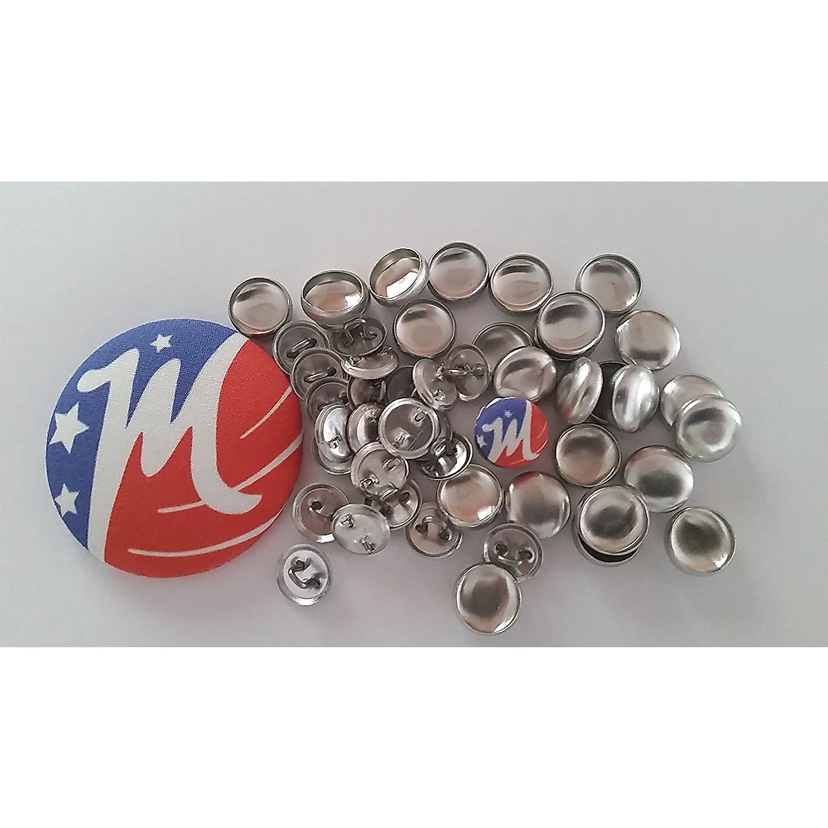 100 Cover Buttons - Made in USA - Self Cover Buttons with Flat Backs(no Wire) Size 20 with Tool