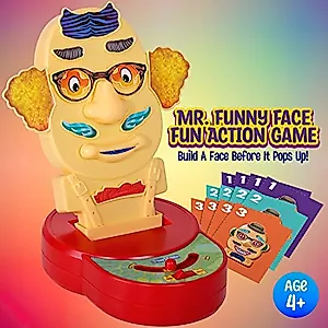PlayRoute Funny Face Pop Up Game | Fun Board Game for Kids Ages 4-6-8 and up | Preschool Game & Family Game for Kids Girls and Boys | Single or Multi Player Pop Up Toy