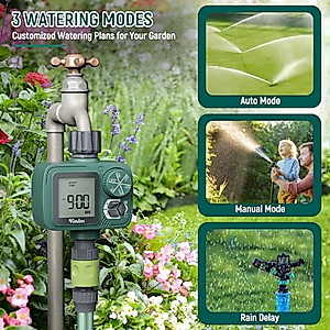 Sprinkler Timer, Vimlinc Programmable Water Timer for Garden Hose with Rain Delay, Manual, Automatic Watering System, Hose Timer for Lawns Pool, Waterproof Digital Irrigation Timer System, 1 Outlet