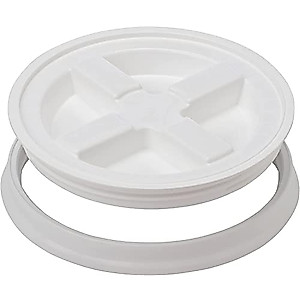 Gamma2 Seal Lid - Pet Food Storage Container Lids - Fits 3.5, 5, 6, & 7 Gallon Buckets, White, 4122E