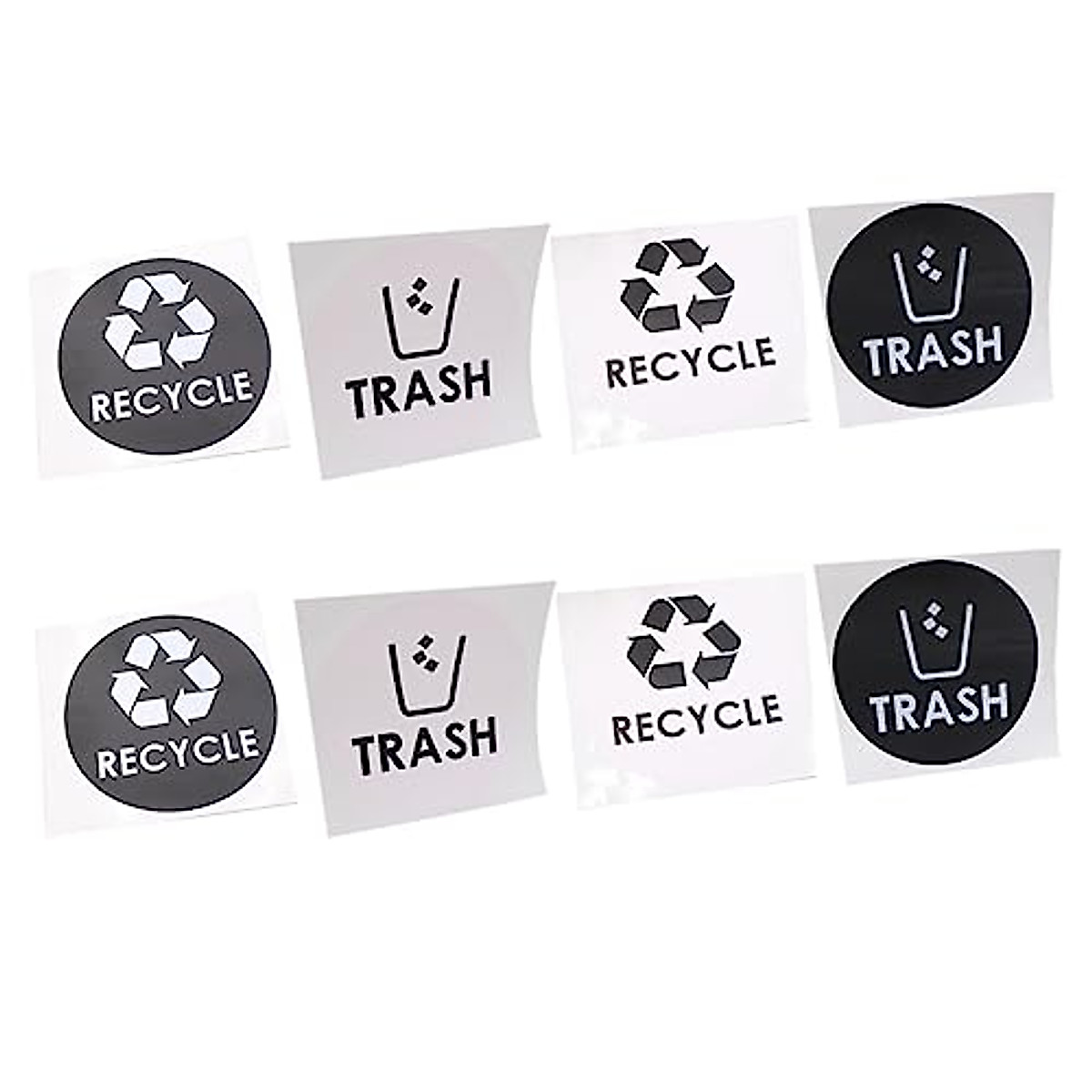 SEWACC 24 Pcs Trash Decal White Stickers Marking Paste for Garbage Can Trash Can Waste Bin Recycling Stickers for Bins Trash Can Black Recycle Trash Bin Sticker Vinyl Garbage