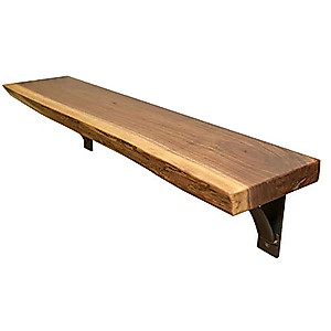 Live Edge Shelf, Rustic Walnut Wood, 72"…