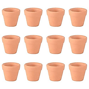 Happyyami 12Pcs Small Terracotta Plant pots Terracotta Clay Pot Miniature Clay Pot Terracotta vase Terracotta Planter Clay Plant Pot Flower Vases Ceramic vases for Flowers Strawberry Desktop