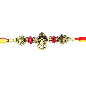 Vakratunda Ganesha Rakhi for Brother Multicolor Beautiful & Fancy Designer Thread Raksha Bandhan Rakhi for Loving Brother Bhai RURAKH009