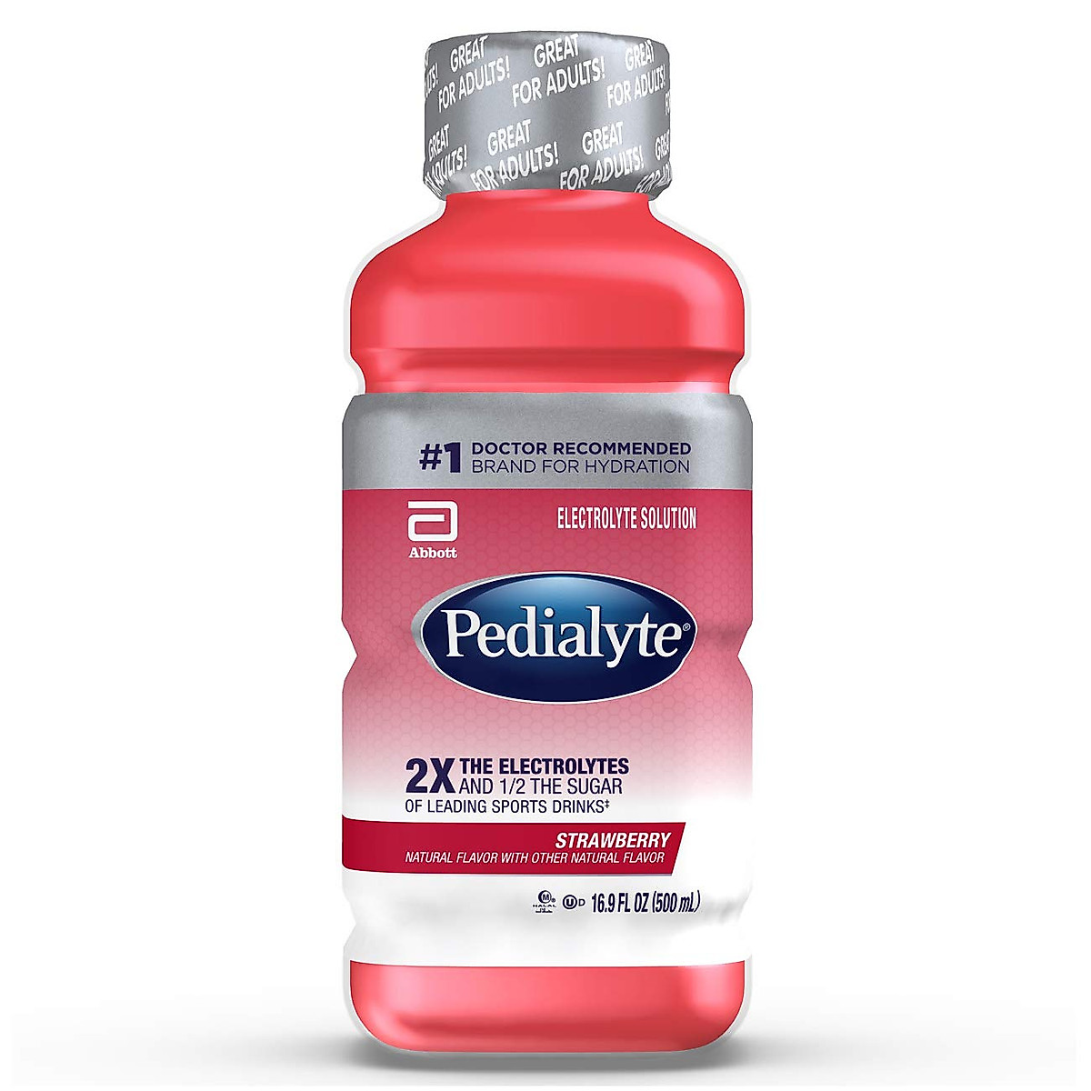 Pedialyte Electrolyte Solution Strawberry 16.9 fl oz, 12 Count