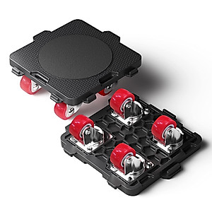 ONEON 2 pcs Furniture Dolly with 4 Wheels, 360° Rotation Wheels Furniture Mover, 220 lbs Load Capacity, for Moving Heavy Furniture, Refrigerator, Sofa, Cabinet