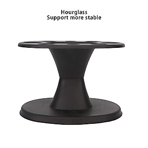 HURRISE Hair Brush Holder Stand,Plastic Round Hair Brush Comb Holder Display Rack Hair Styling Brush Stand Shelf Accessories(Black)