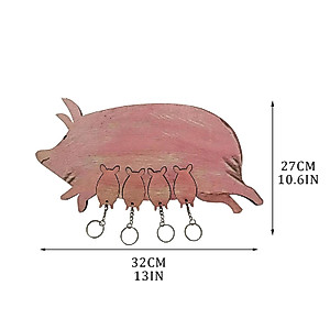 Generic Key Holder, Wooden Animal Key Holder, Wall Mount Key Holder, Hangable Organizer Decorative Rack for Front Door Entryway Cabinet, 32x27cm, UST02553ZYVQ41KZ3B7