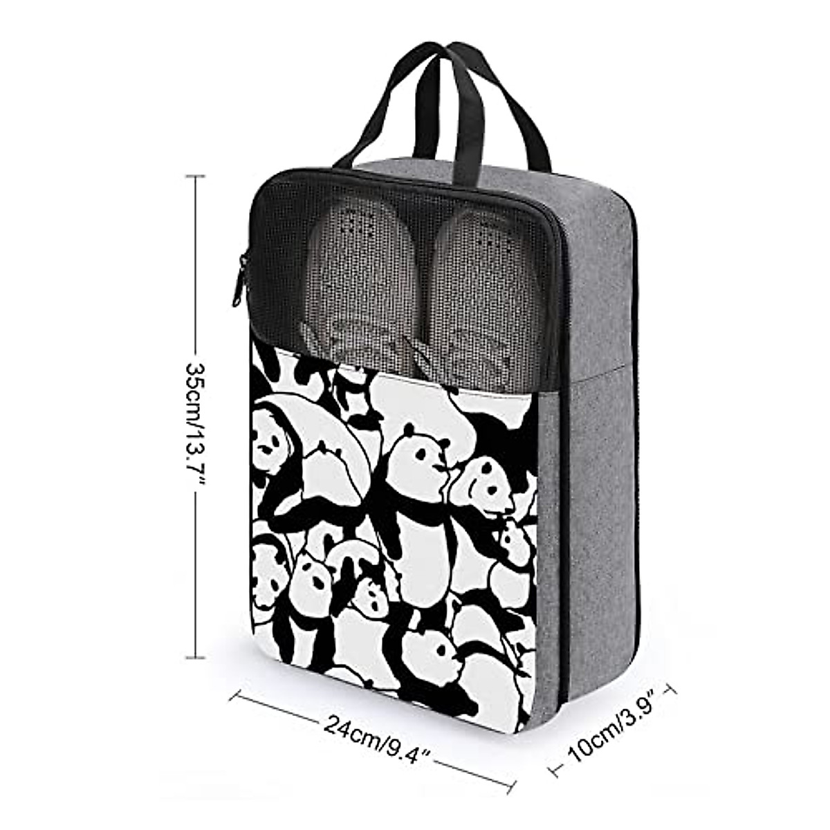 Frcavbin Lovely Panda Travel Shoe Bag Shoes Carrier with Handle and Zipper Foldable Shoe Puches Organizer for Home storage School starts