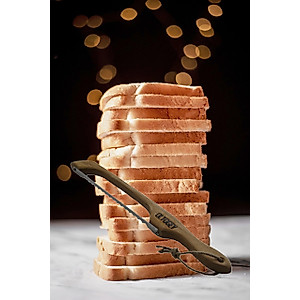 BREAD Knife islice.ca Bagel Knife - solid oak bow bread slicer for homemade bread - 17 inch - easy grip handle. For sourdough loaf & baguettes, easily slices crusty and hot loaves premium kitchen gift