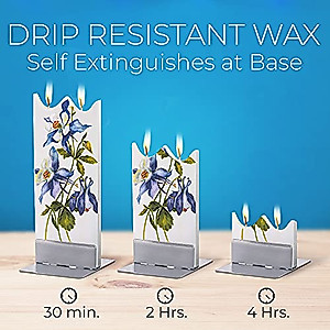 FLATYZ Handmade Flat Candle - Jack-O'-Lantern Haunted House | Hand Painted, Unscented Decorative Candles | Drip-Resistant & Smoke-Free 2 Wick Candle for Home & Room Decor | Steel Stand Included