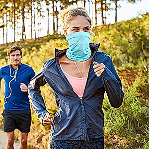 Neck Gaiter Cool Mask for Men, 3 Pack Bandana Face Mask Half Face Scarf Cover Sun UV Protection for Cycling Fishing Gray,Light Blue