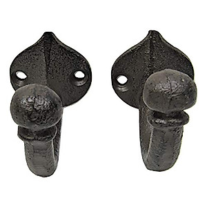 BSA Cast Iron Coat Hat Hooks 2.5 Inch Set of 2 Robe Stocking Hangers Antique Vintage Style
