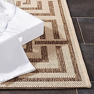 SAFAVIEH Linden Collection 9' x 12' Cream/Beige LND128C Geometric Indoor/ Outdoor Non-Shedding Easy scrubbing Patio Backyard Porch Deck Mudroom Area-Rug