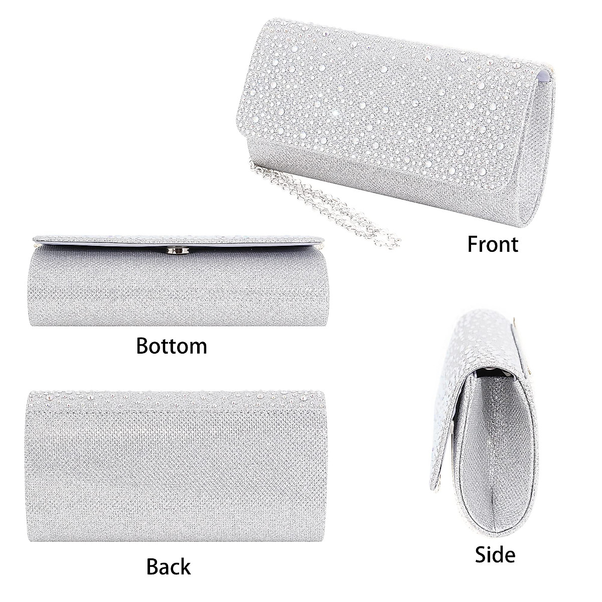 Naimo Womens Sequin Evening Purse Wedding Party Clutch Bag