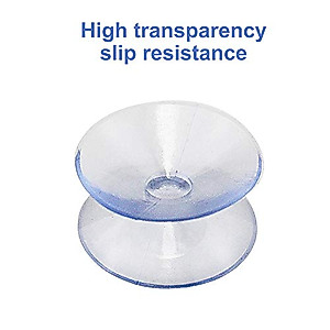 10 Pack Double Sided Suction Cups Compatible with Glass Table Top, Clear Suction Cups Window Hanger Suction Cup Without Hooks Sucker Pads for Home Kitchen Glass Table Top Spacers(Size:35mm)