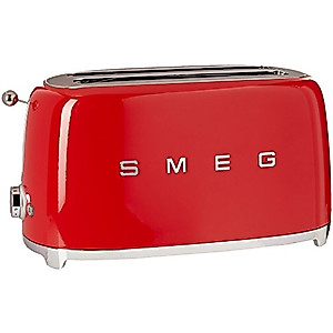 SMEG TSF02RDUS 50's Retro Style 4 Slice Toaster, Red