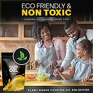 HARD OIL Solidifies Up to 18 Cups of Cooking Oil Patent-Pending Cooking Oil Solidifier Hardener Powder