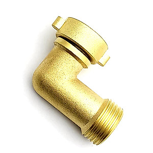 2 Pack Brass Garden Hose Elbow Connector Garden Hose Adapter Garden Hose Fitting with 2 Pressure Washers, 90 Degree
