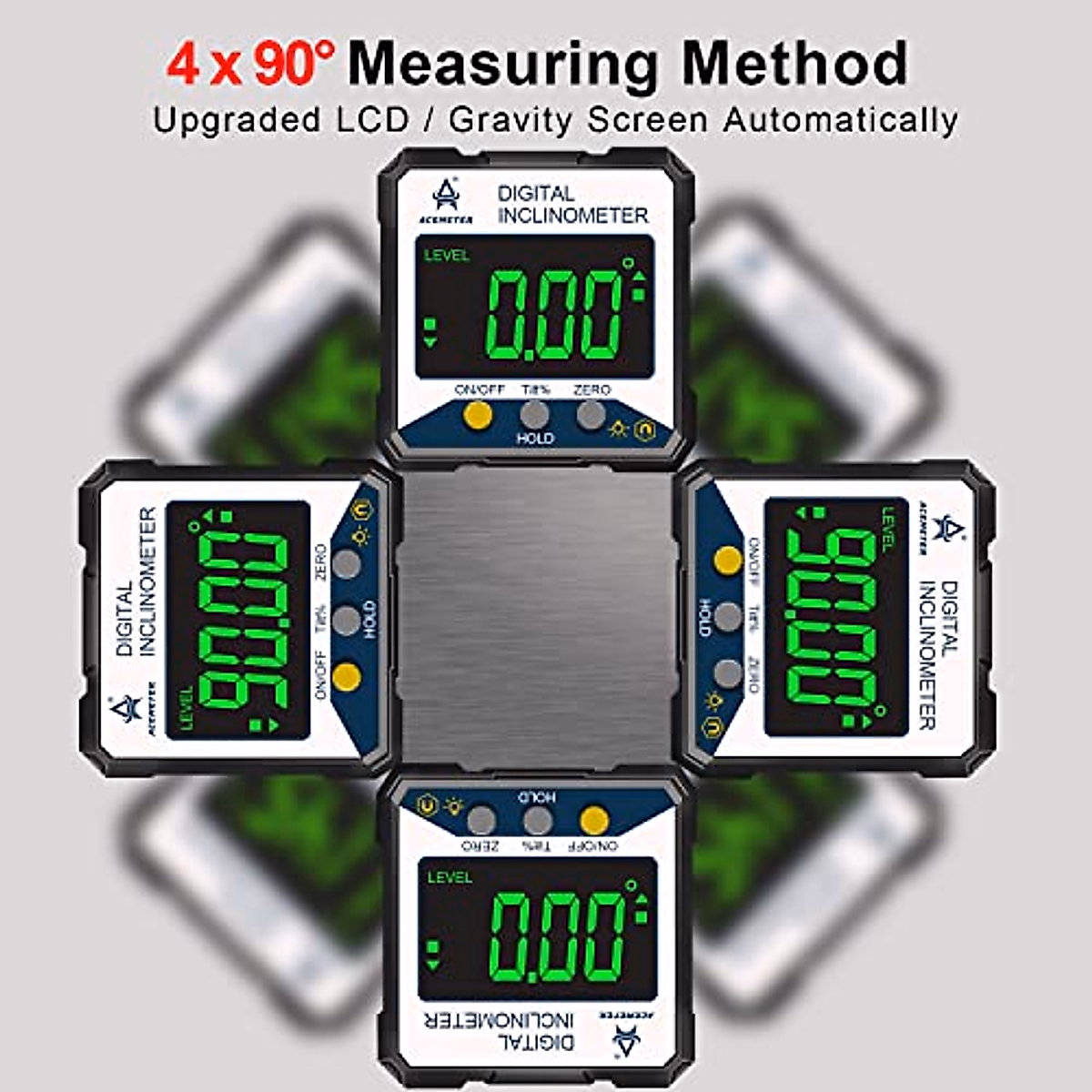 Magnetic Digital Angle Finder Protractor Inclinometer- Digital Inclinometer -Fast & Stable Measurement Tool with Magnetic Base and Backlit Display