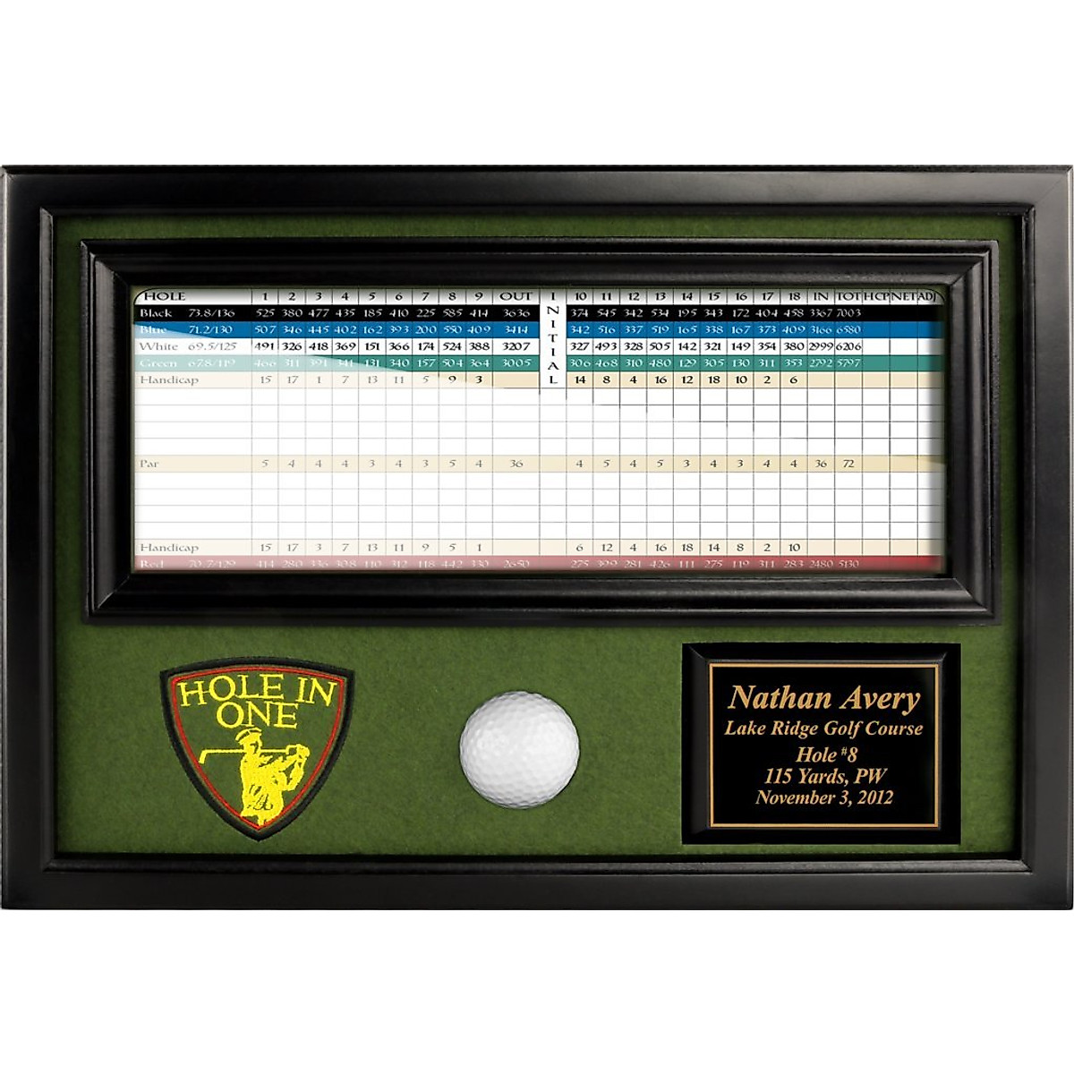 ProActive Sports Hole in One Ball and Scorecard Display (15.5” x 11”) - Black
